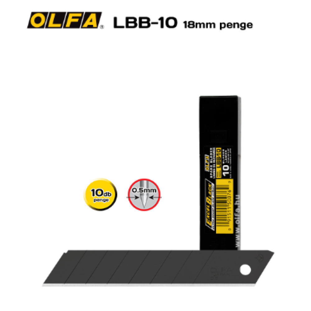 Olfa pótpenge fekete 10db LBB-10 - E OLFA LBB-10