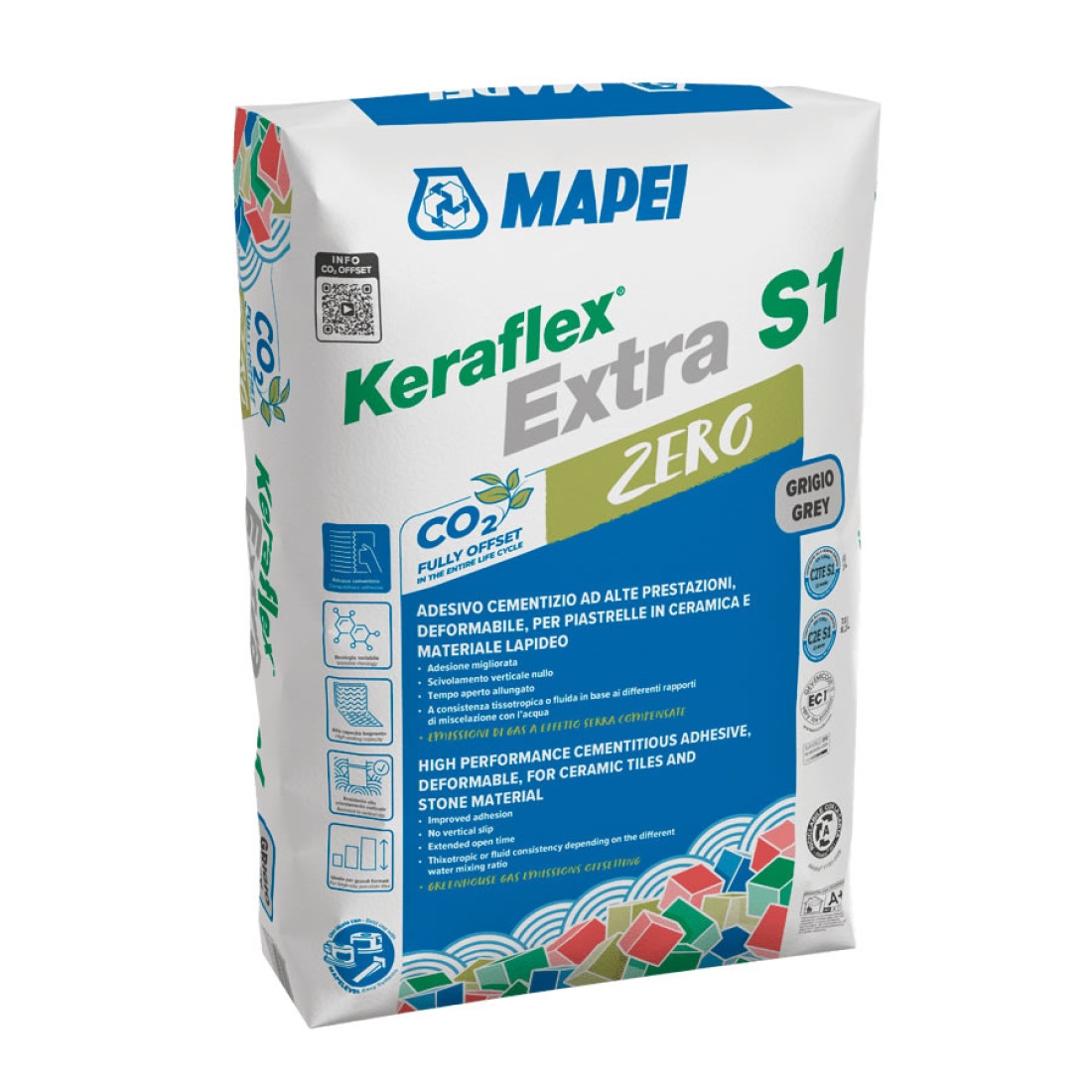 Mapei KERAFLEX EXTRA S1 ZERO ragasztó habarcs 25kg - MAPEI1198125